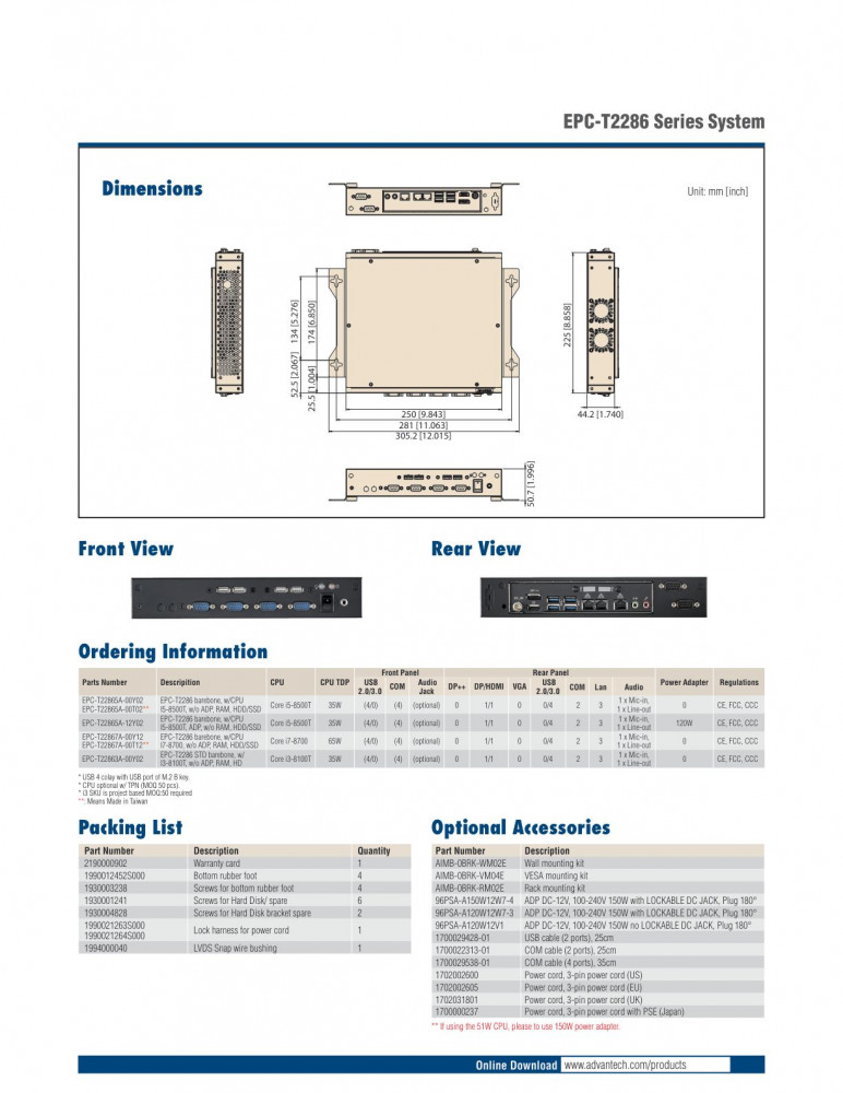 EPC-T2286 product documentation page 2