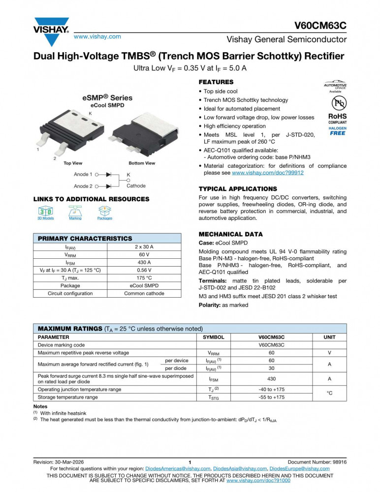 V60CM63C datasheet page 1