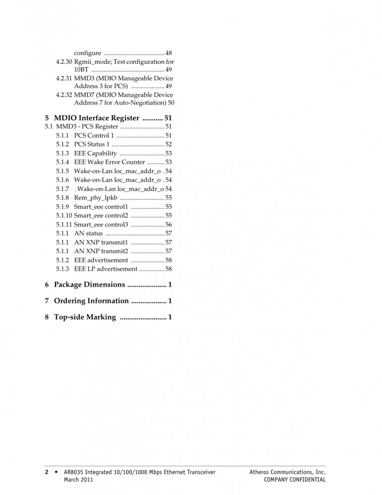 AR8035 datasheet page 4
