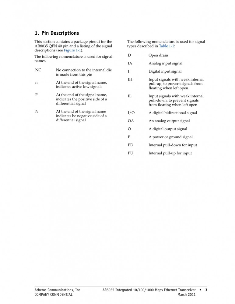 AR8035 datasheet page 5