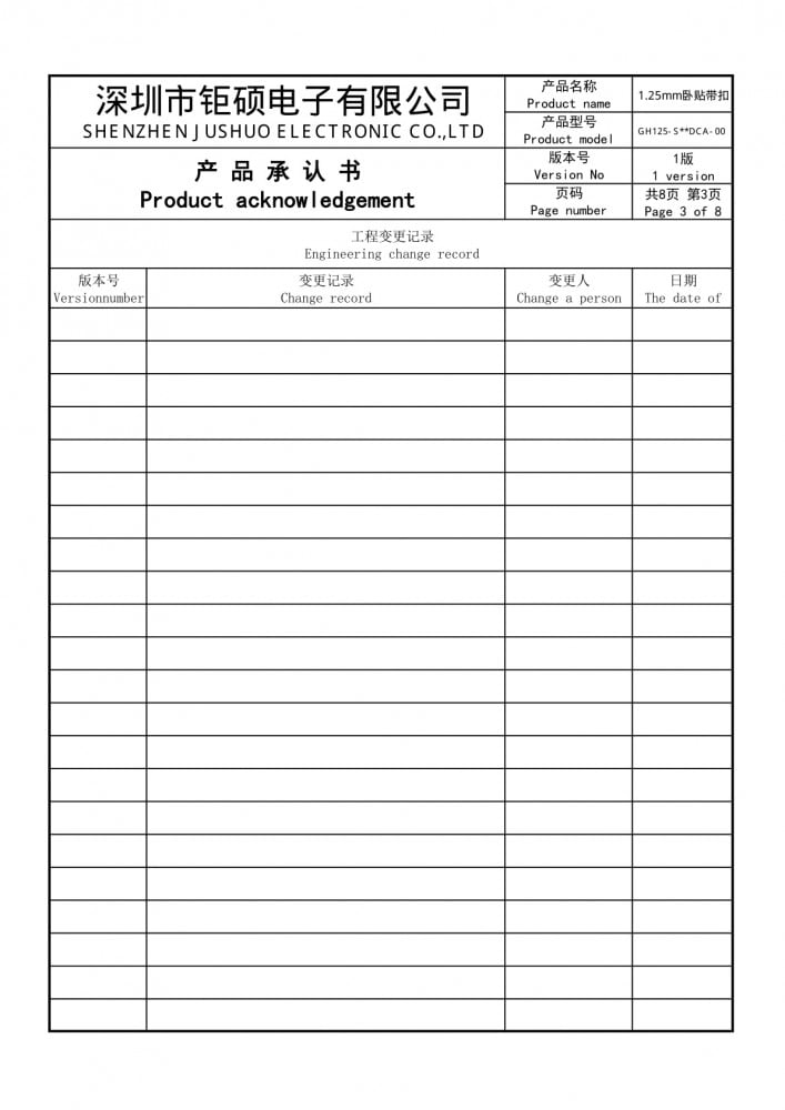 JUSHUO GH125-S06DCA-00 product acknowledgement page 3