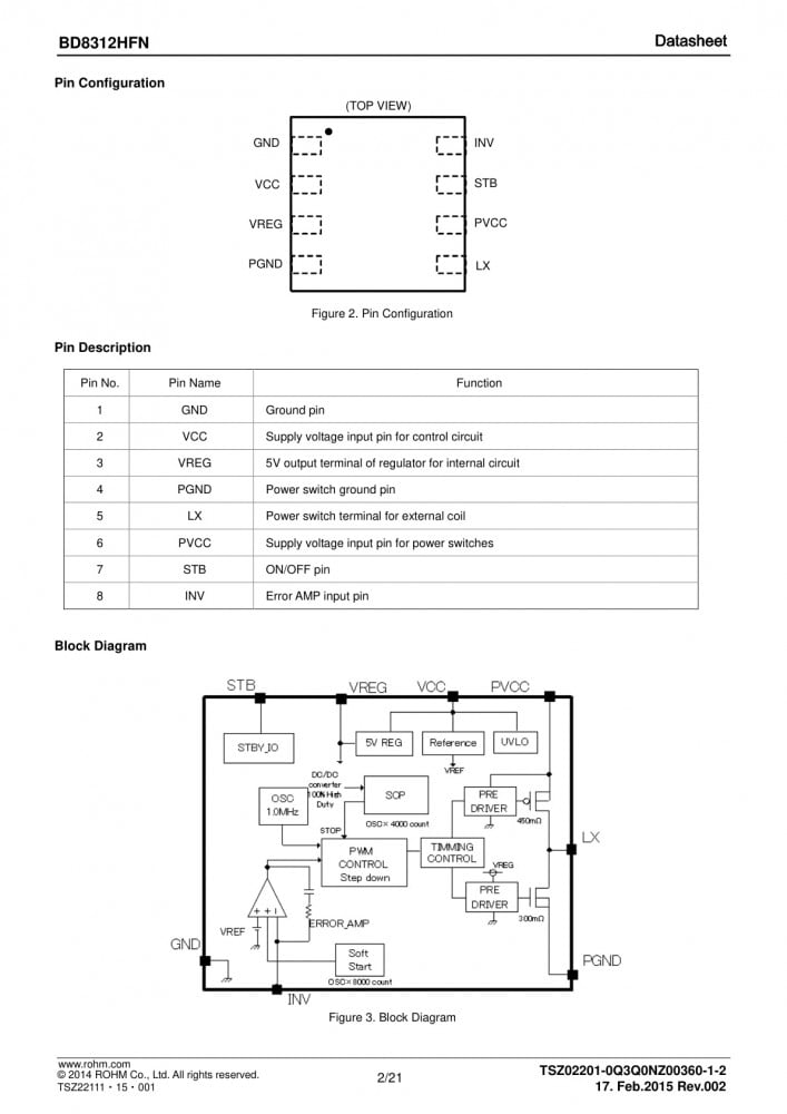 BD8312HFN-TR datasheet page 2