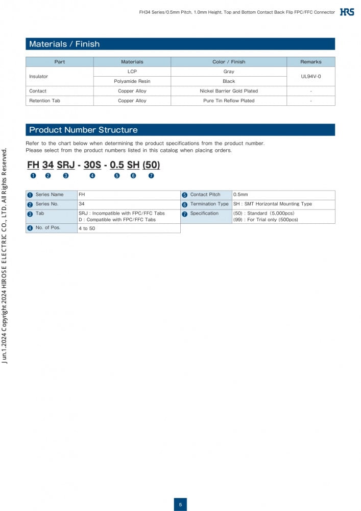 HRS FH34D datasheet page 5