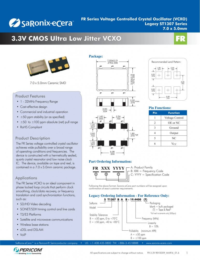 FR0560001 technical document page 1