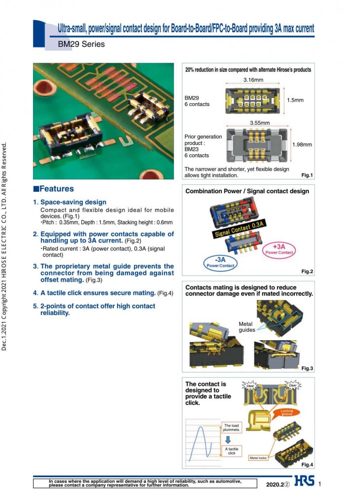 HRS BM29 series datasheet page 1