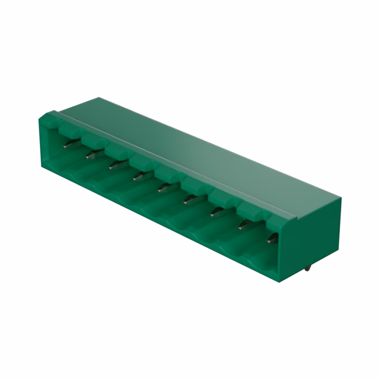 5.08mm Pitch Eurostyle Right-Angle PCB Header, Green Housing, 9 Circuits for sale