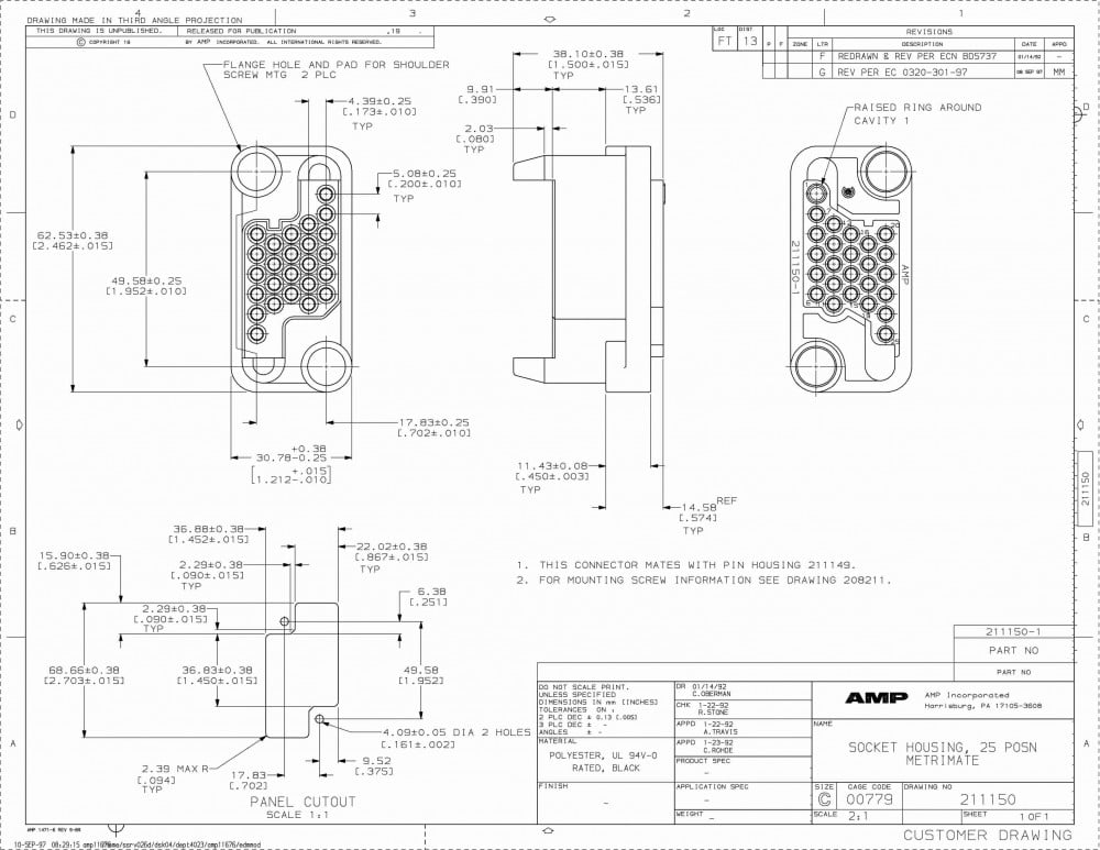 TE Connectivity 211150-1 technical document preview