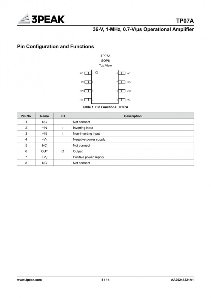 TP07A-SR datasheet page 4