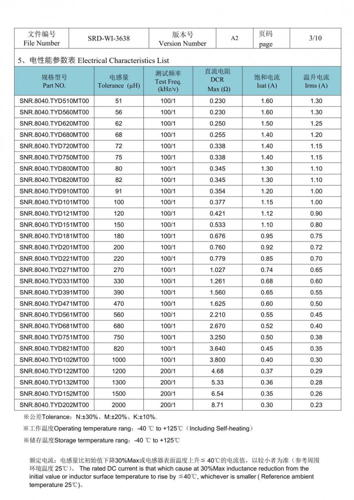 SOREDE SNR8040TYD specification page 5