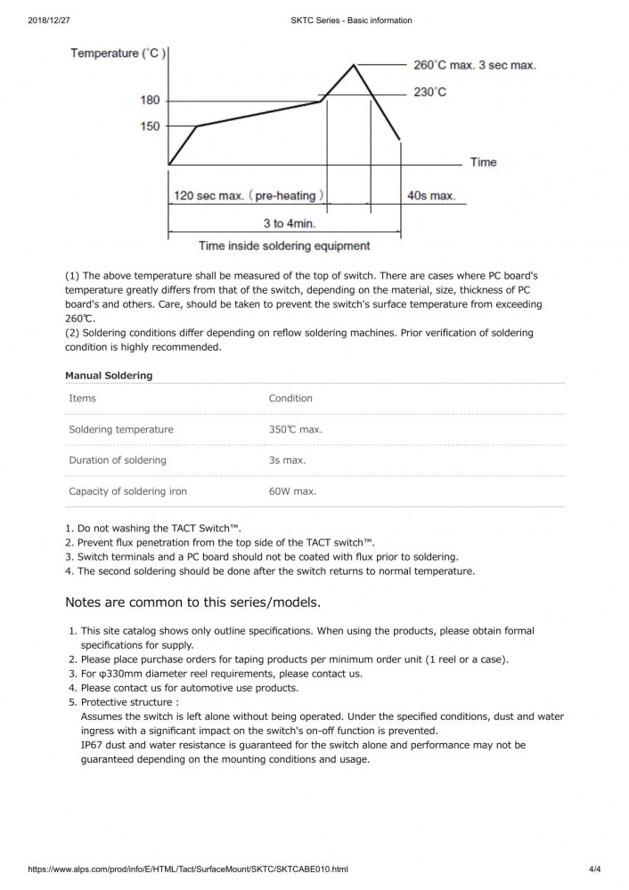 SKTCABE010 soldering conditions