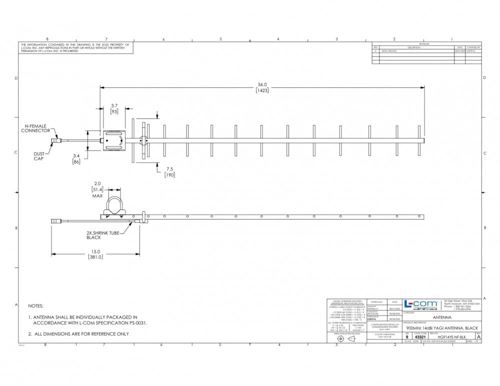 L-com HG914YE-NF-BLK engineering drawing