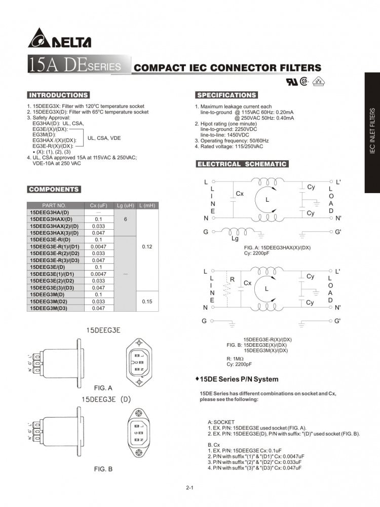 DELTA EMI filter catalogue page 10