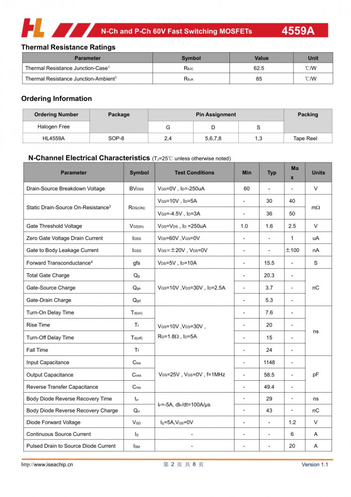 HL 4559A datasheet page 2