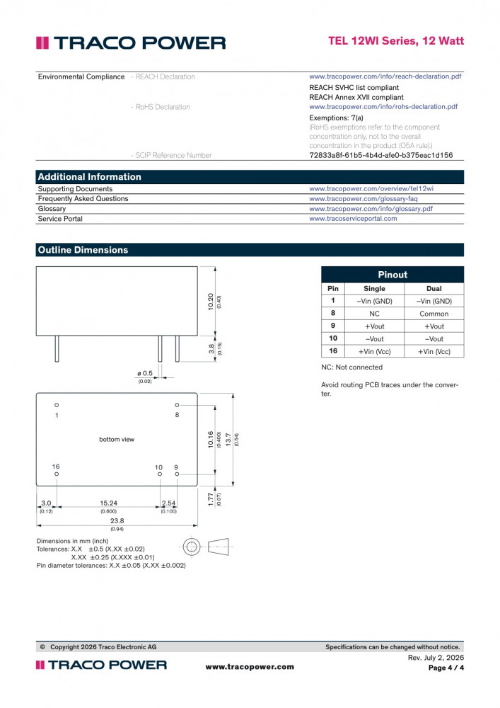TEL 12WI datasheet page 4
