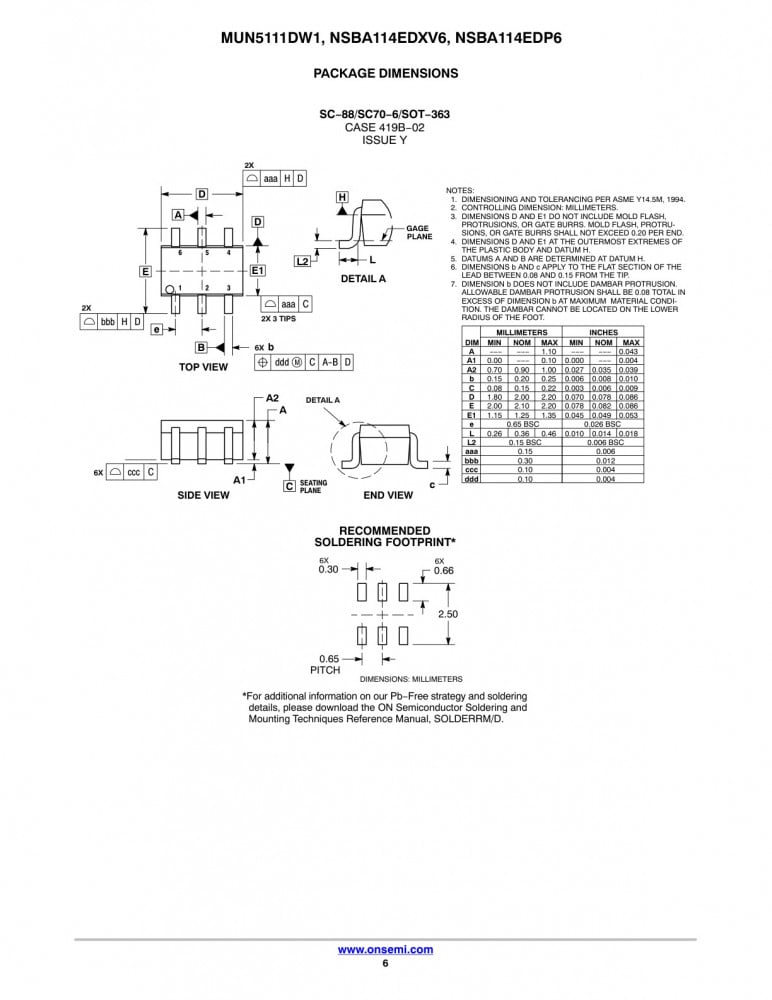 MUN5111DW1T1G datasheet page 6