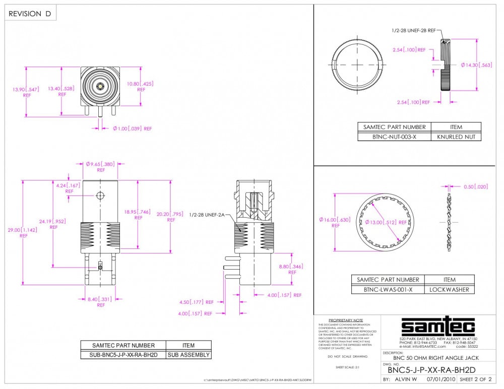 Samtec BNC5-J-P-GN-RA-BH2D technical drawing page 2