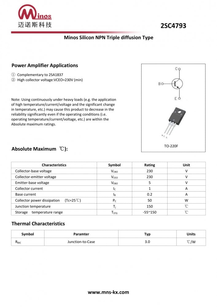 2SC4793 datasheet page 1