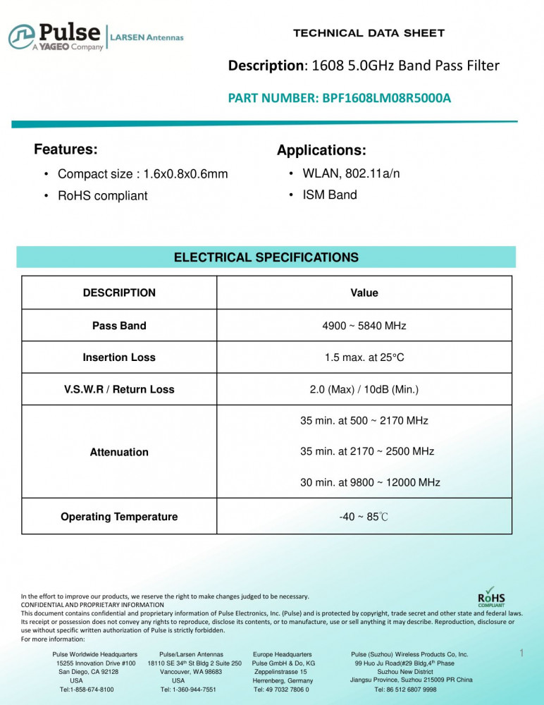 BPF1608LM08R5000A datasheet page 1