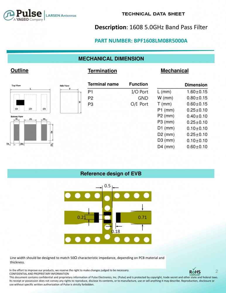 BPF1608LM08R5000A datasheet page 2