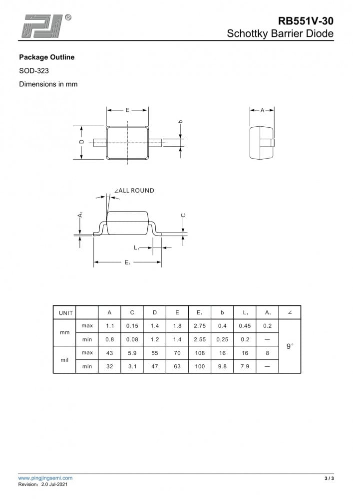 RB551V-30 datasheet page 3