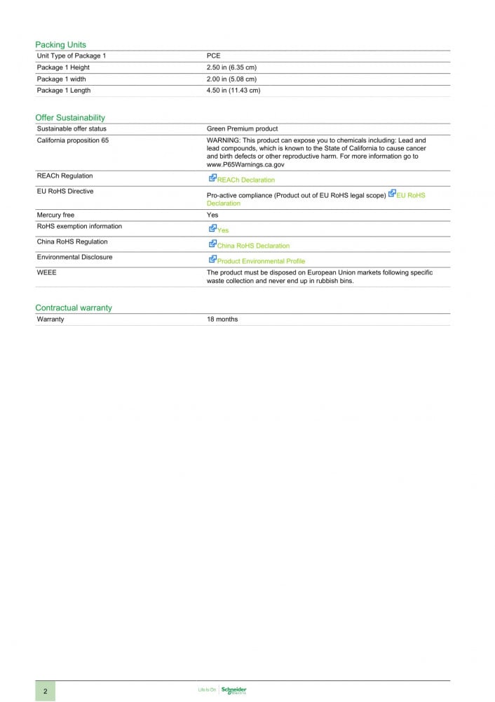 9001K1L35GH5 technical document page 2