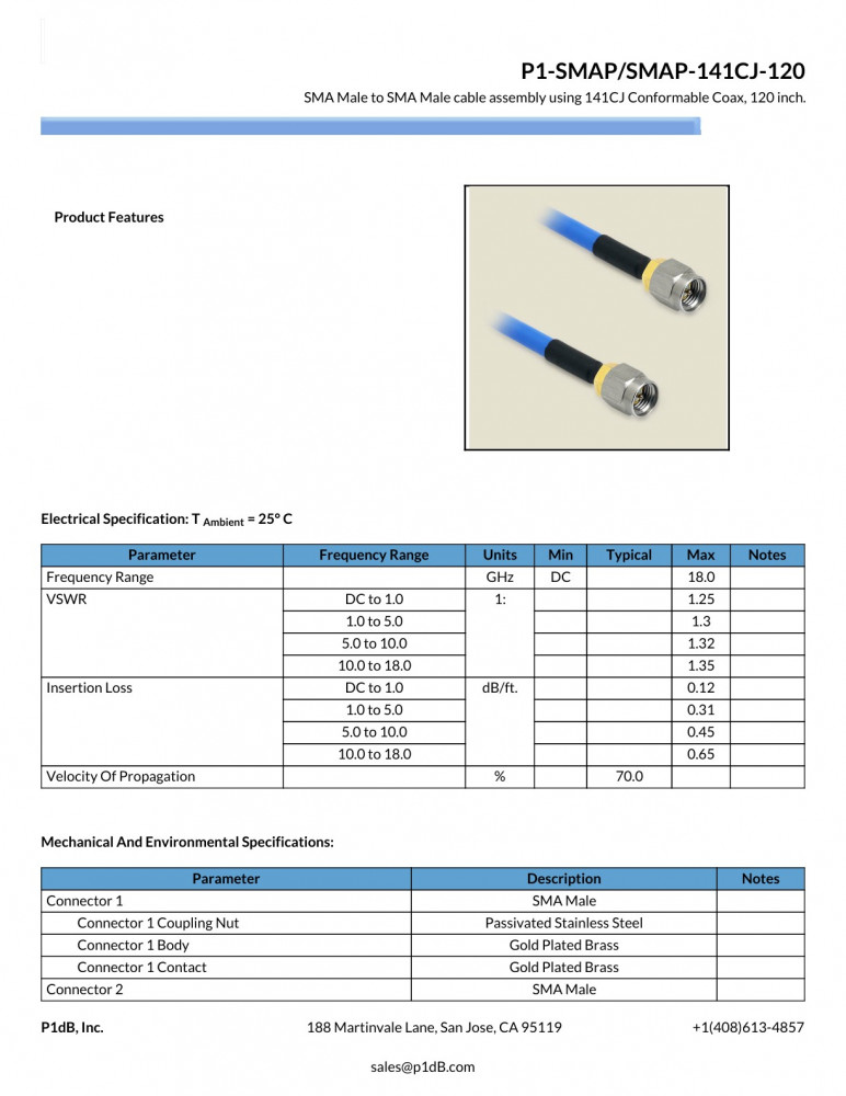 P1-SMAP/SMAP-141CJ-120 product document, page 1