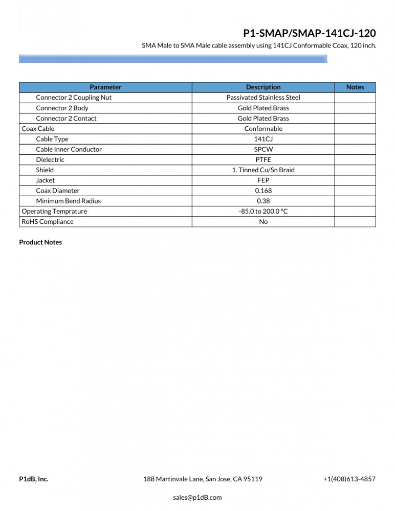P1-SMAP/SMAP-141CJ-120 product document, page 2