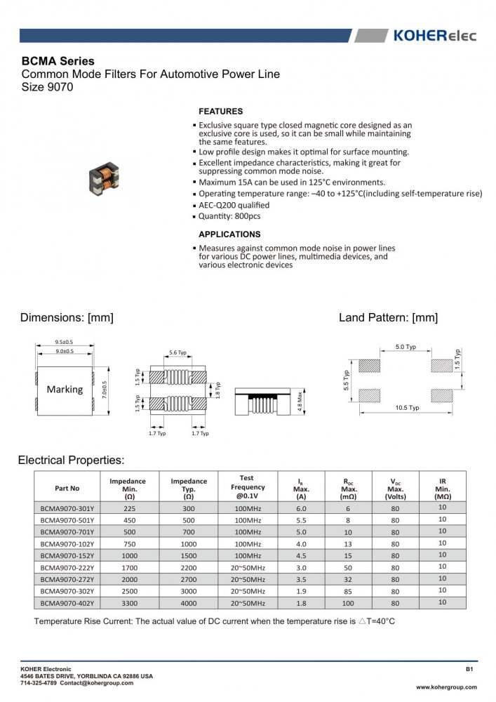 BCMA9070-272Y datasheet page 1