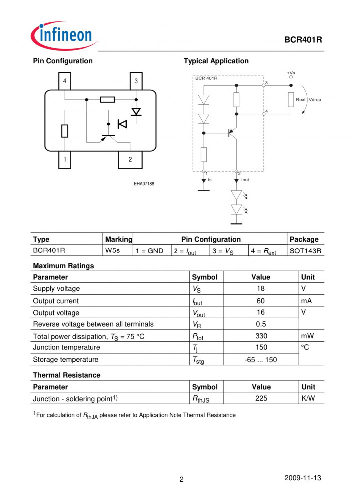 BCR401RE6327 datasheet page 2