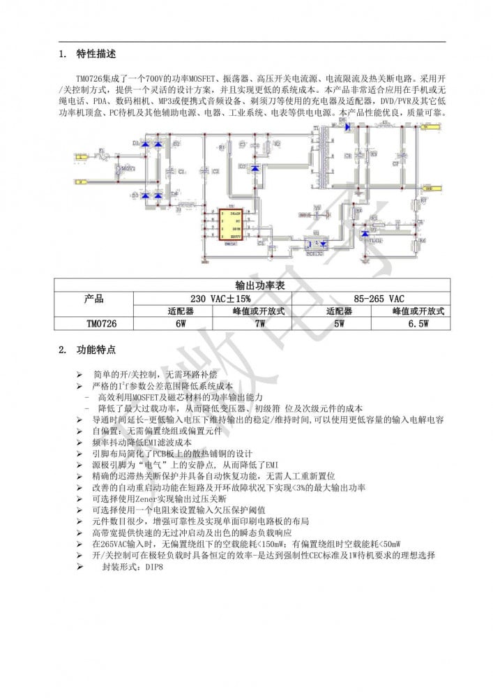 TM0726 datasheet page 1