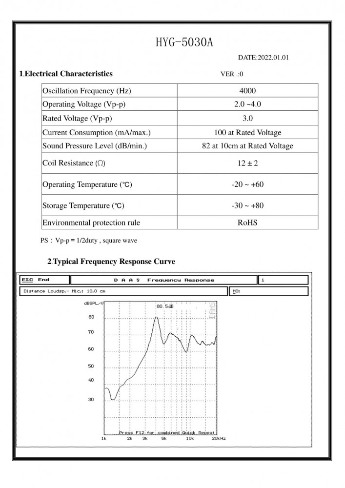 HYG-5030A specification page 2