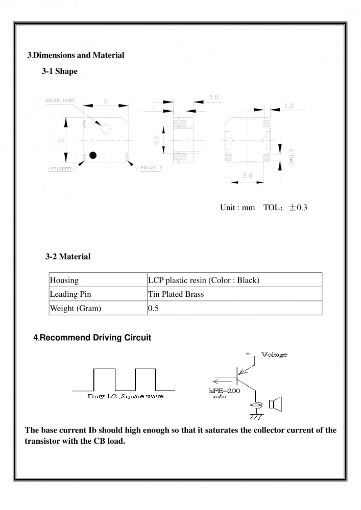 HYG-5030A specification page 3