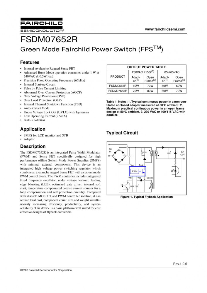 FSDM07652R datasheet page 2