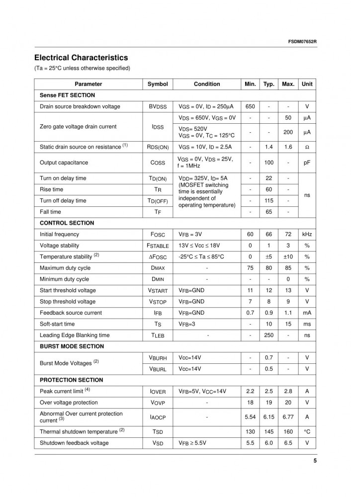 FSDM07652R datasheet page 6