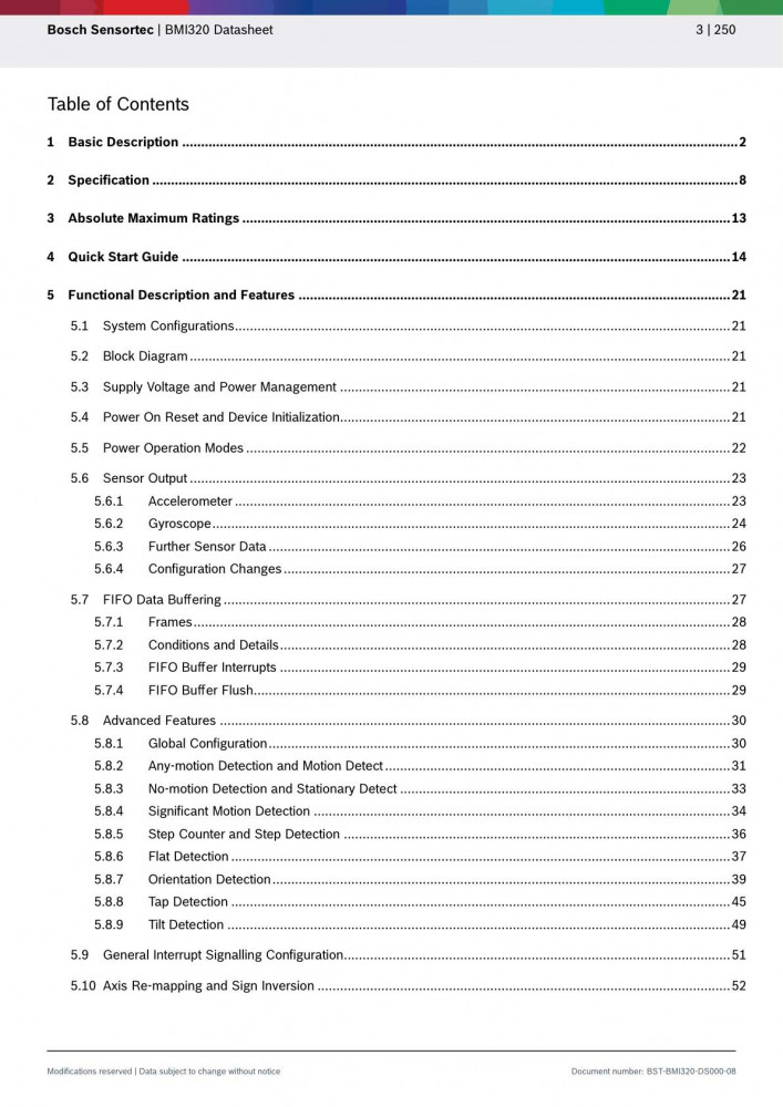 BMI320 datasheet page 3