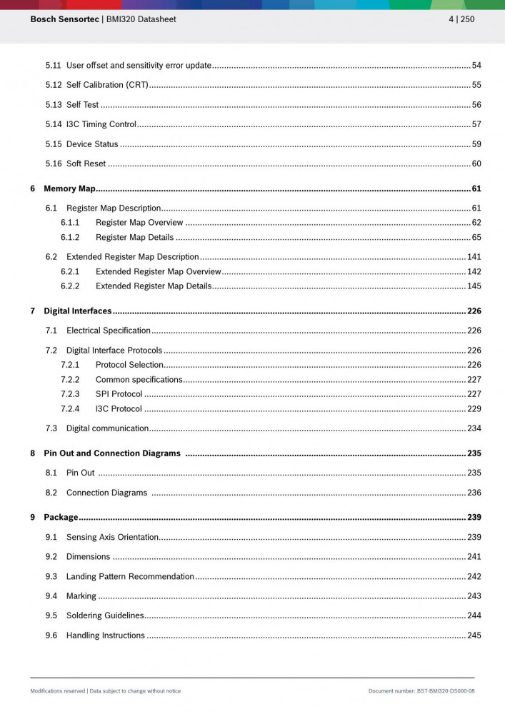BMI320 datasheet page 4
