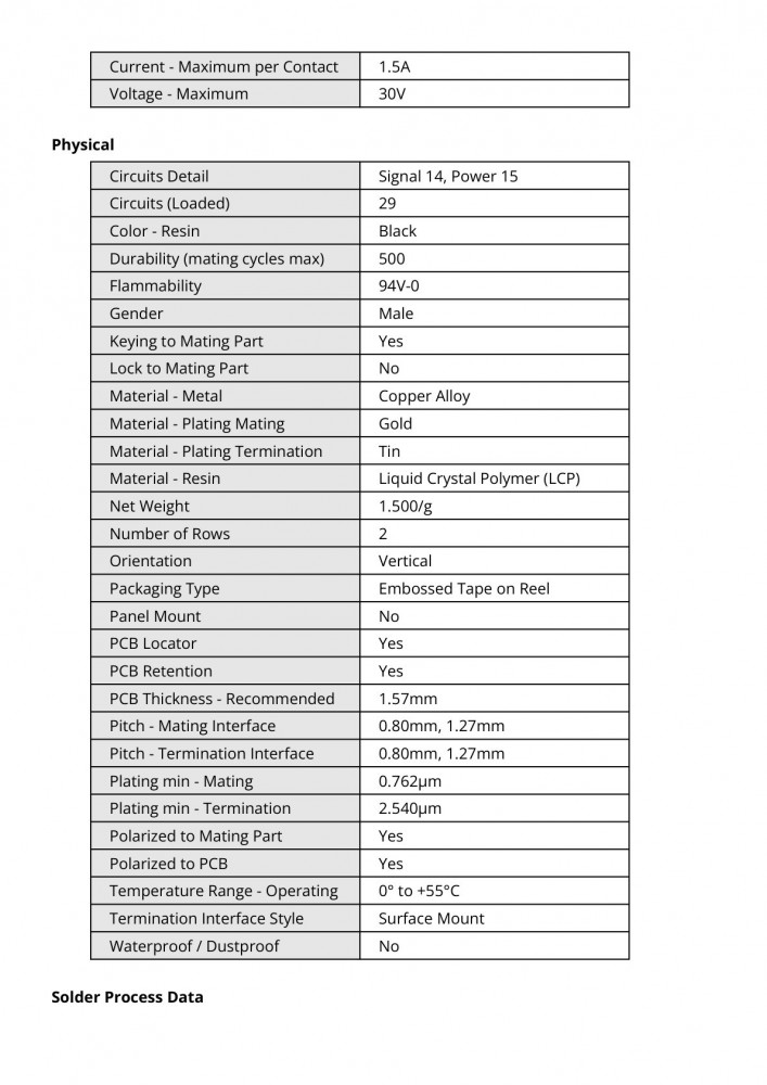 Molex 151040 specification page preview 3