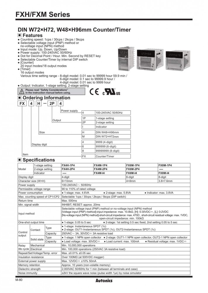 FXM/FXH Series technical document page 1