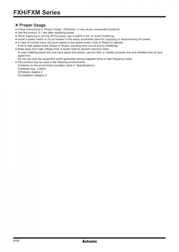 FXM/FXH Series technical document page 9