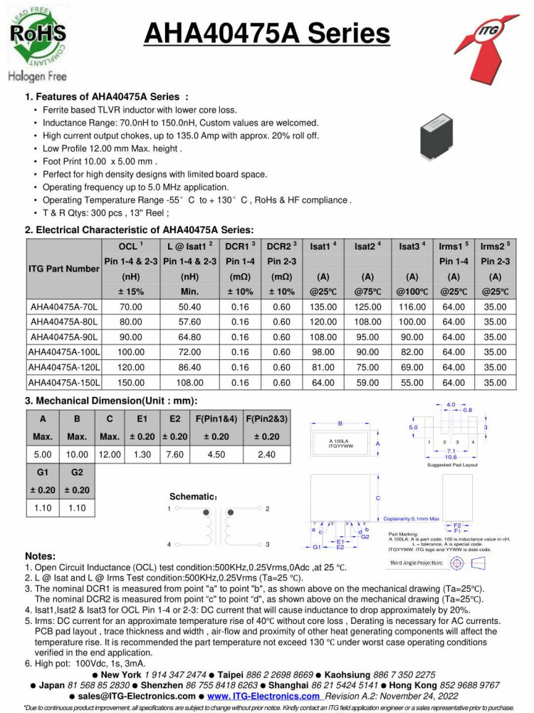 AHA40475A technical document page 1