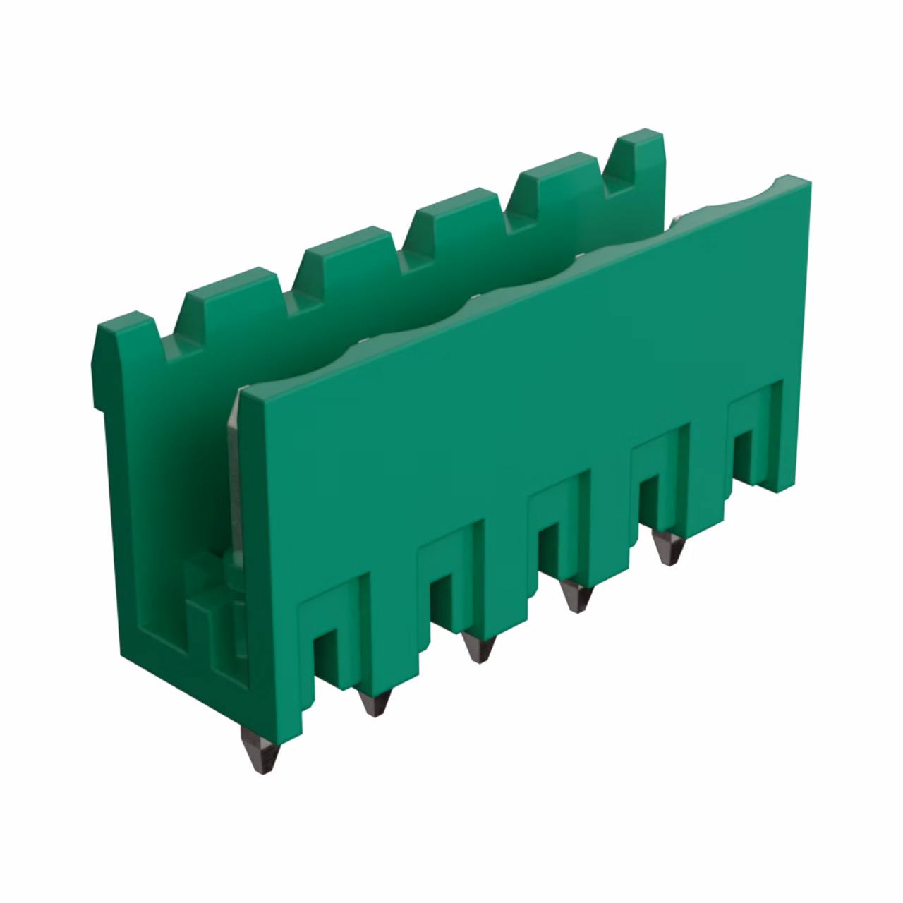 5.08mm Pitch Eurostyle Vertical PCB Header, Open Ends, Green Housing, 5 Circuits for sale