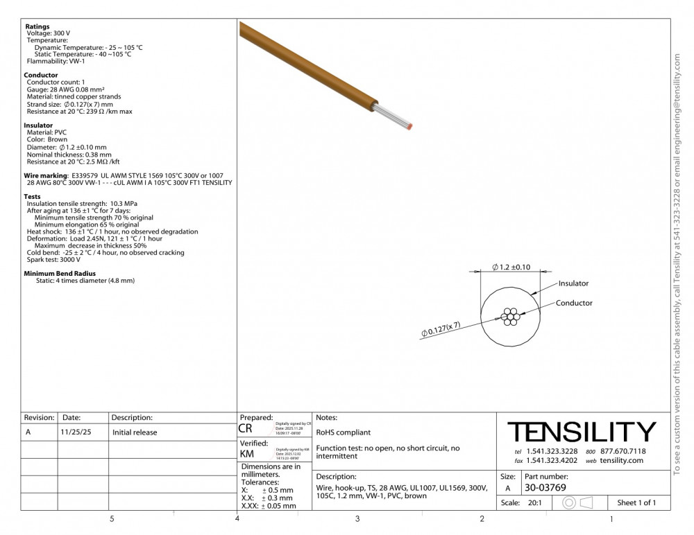 Product drawing for Tensility International model 30-03769