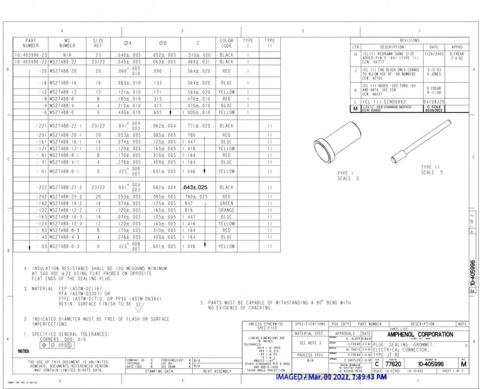 Amphenol MS27488 drawing page 1