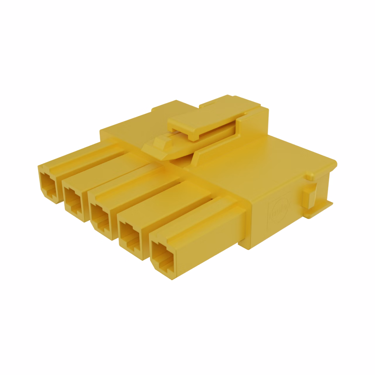 Mega-Fit ColorLock Tangless TPA-Capable Receptacle Housing, Single Row, 5 Circuit, UL 94V-0, Glow-Wire Capable, Yellow for sale