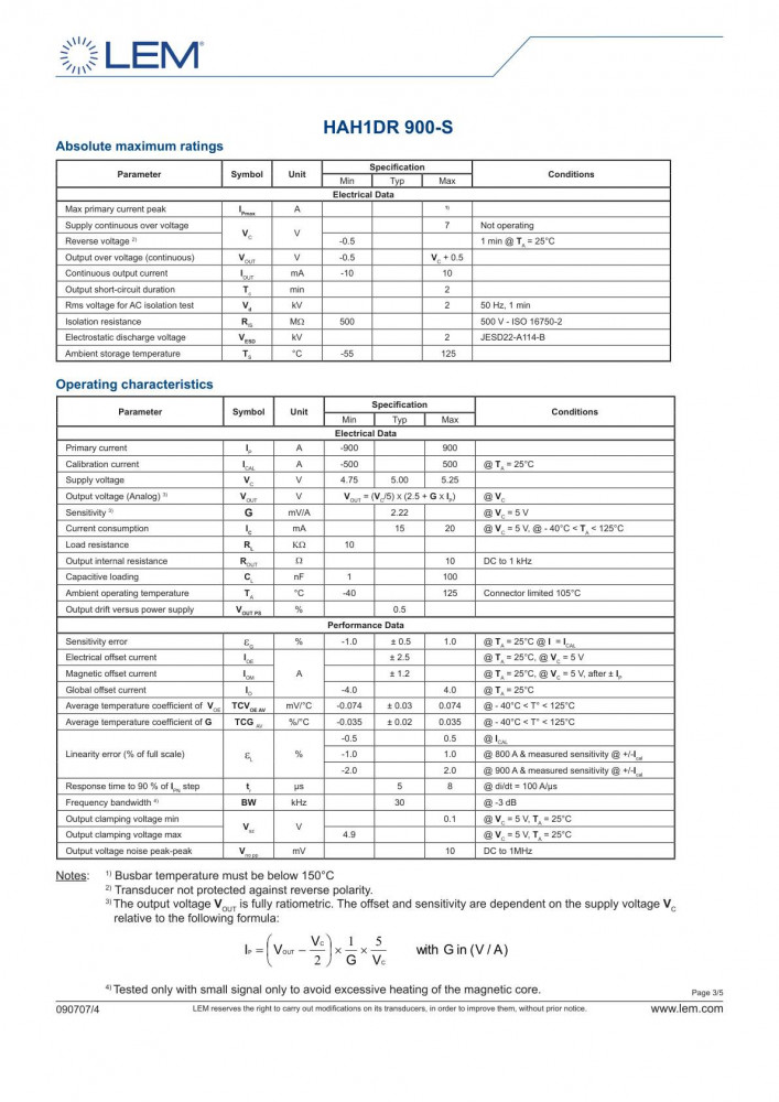 HAH1DR 900-S datasheet page 3