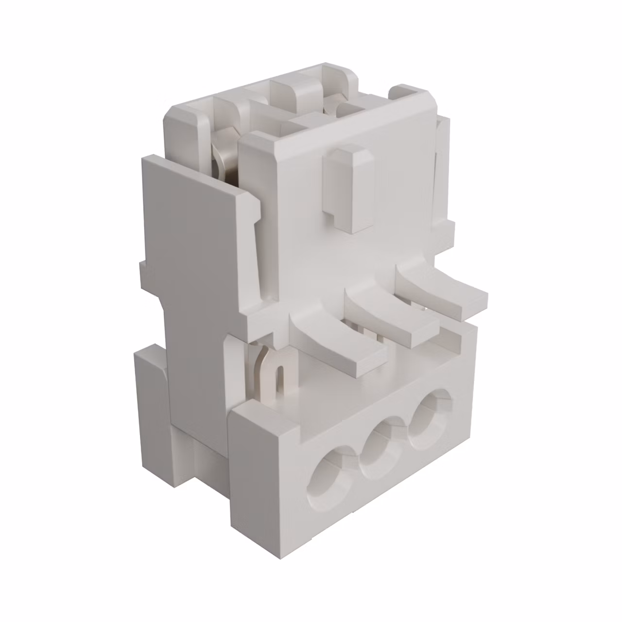 Appli-Mate RAST 2.5 IDT Housing, 2.50mm Pitch, with Side Latches, Female, 5 Circuits, Position Keys A & F Removed, Polarizing Rib Between 3/4, Red Color Stripe