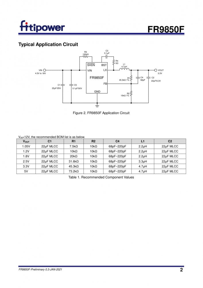 FR9850F technical document page 2