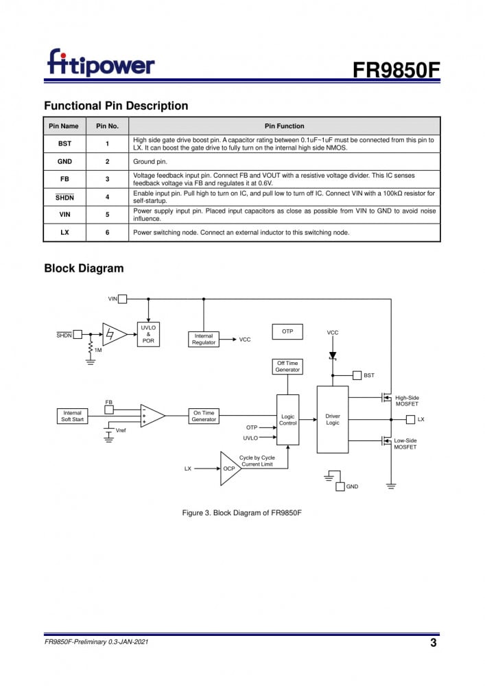 FR9850F technical document page 3