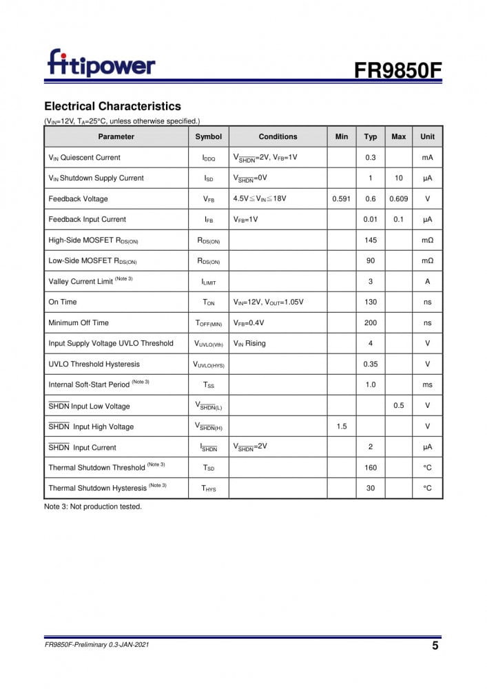 FR9850F technical document page 5