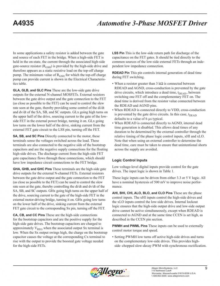 A4935 datasheet page 9